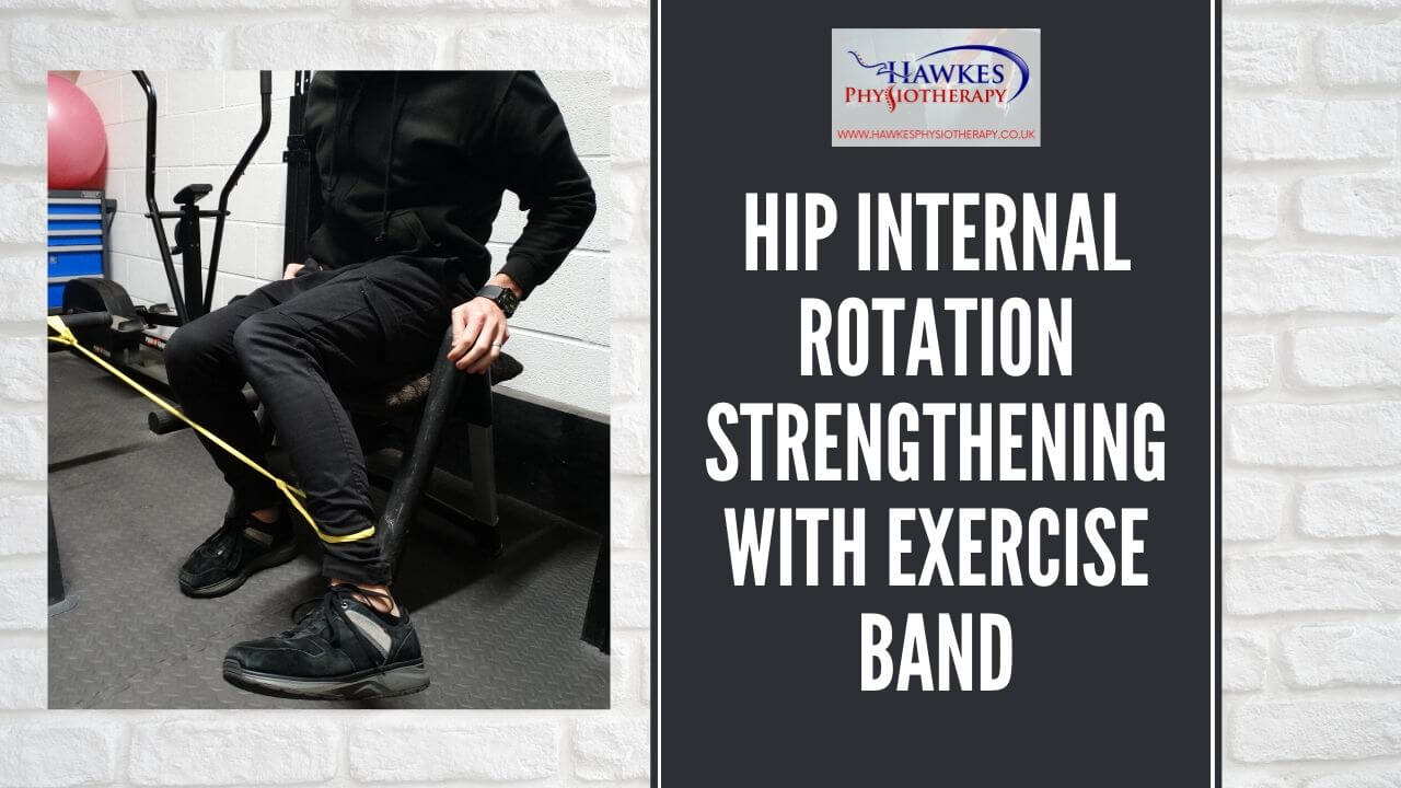 Hip internal rotation strengthening with exercise band