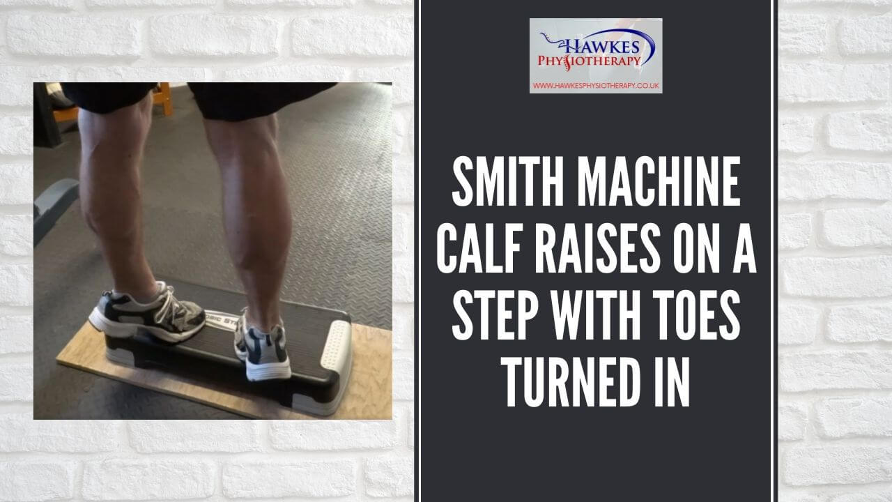 Smith Machine Calf raises on a step with toes turned in